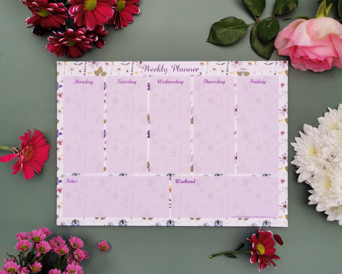 Pressed Flower A4 Weekly Planner – Sustainable Plant Store